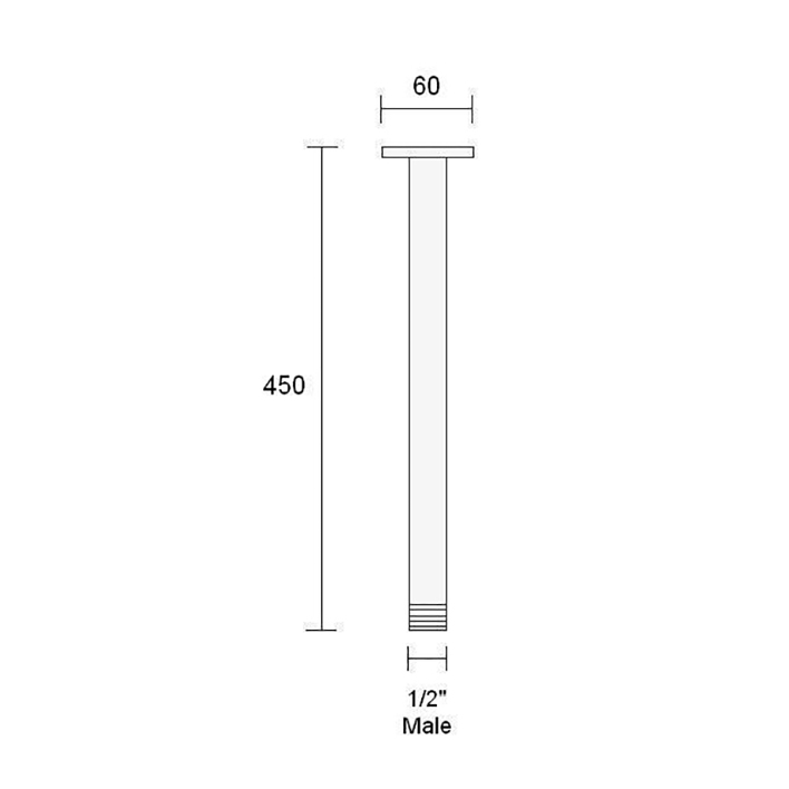 SPIN Ceiling Dropper Matte Black 450mm - Casa Lusso