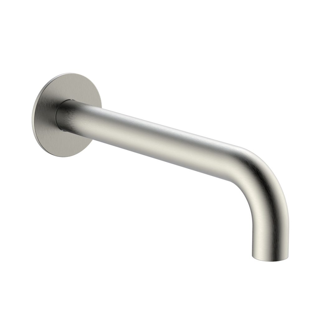 SPIN In Wall Bath Spout Brushed Nickel 220mm - Casa Lusso
