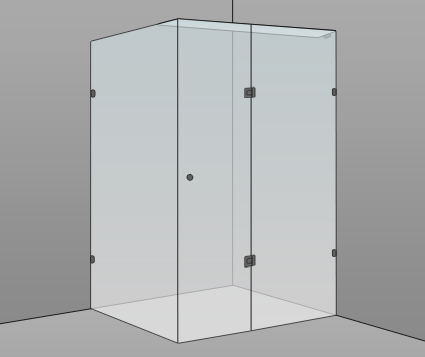 Frameless Shower Kit 1200x1000mm - 600mm Hinge Panel - Casa Lusso