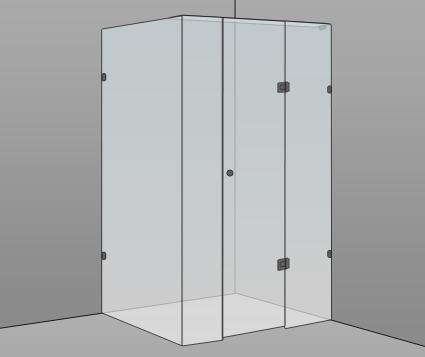 Frameless Shower Kit 1200x900mm - 300mm Hinge Panel - Casa Lusso