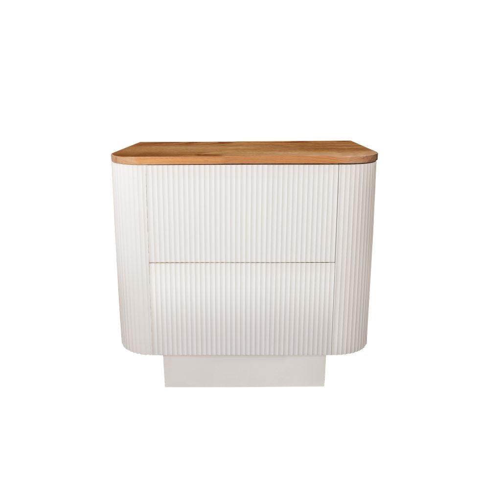 WAVE Curved Floor Mount Vanity 900mm Matte White - Casa Lusso