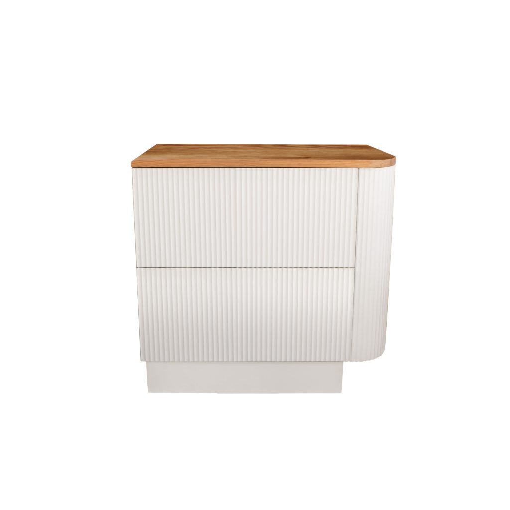 WAVE Corner Floor Mount Vanity 900mm Matte White - Casa Lusso