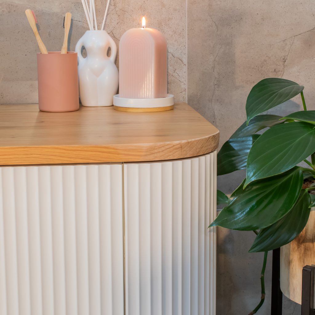 WAVE Corner Floor Mount Vanity 1050mm Matte White - Casa Lusso