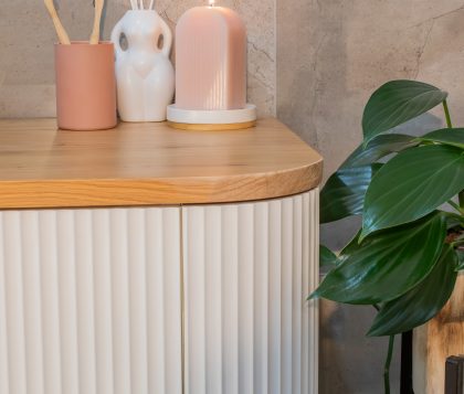 WAVE Curved Floor Mount Vanity 900mm Matte White - Casa Lusso